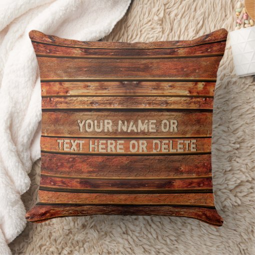 Personalized Rustic Cabin Pillows with YOUR TEXT | Zazzle