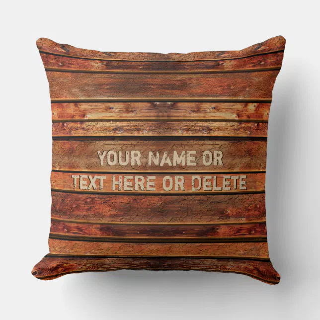 Personalized Rustic Cabin Pillows with YOUR TEXT | Zazzle