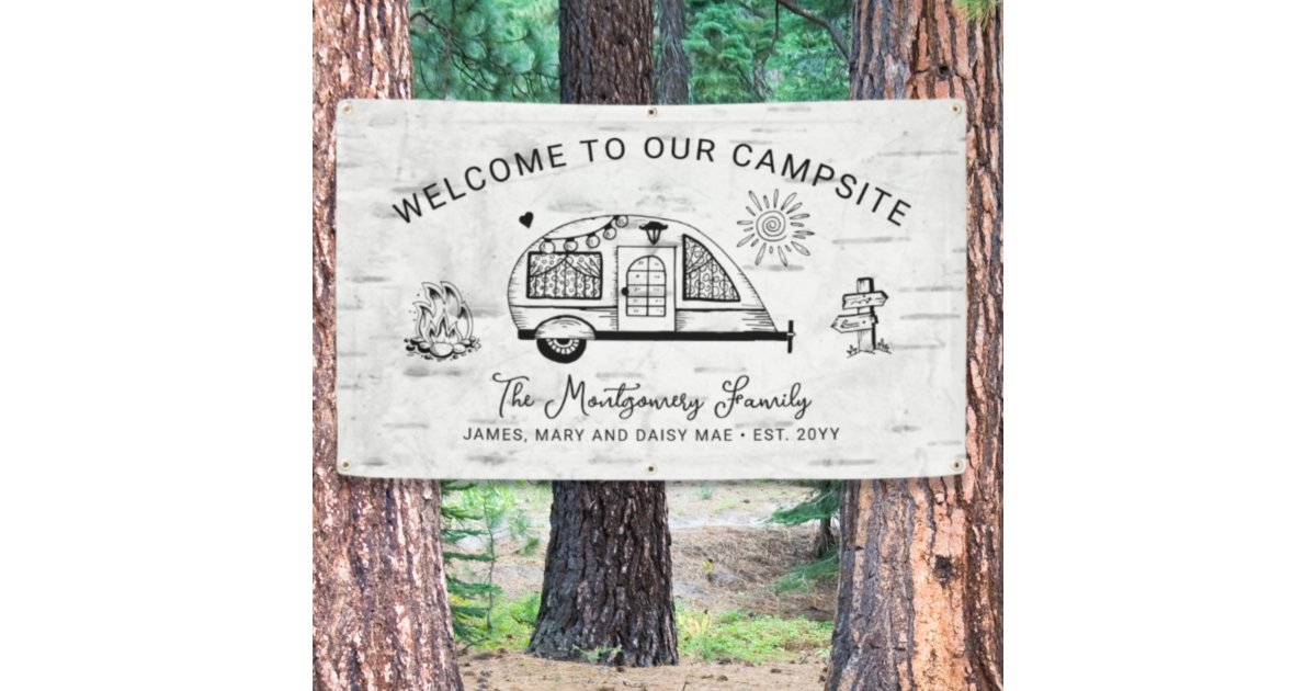 Personalized Rustic Camping Welcome Banner | Zazzle