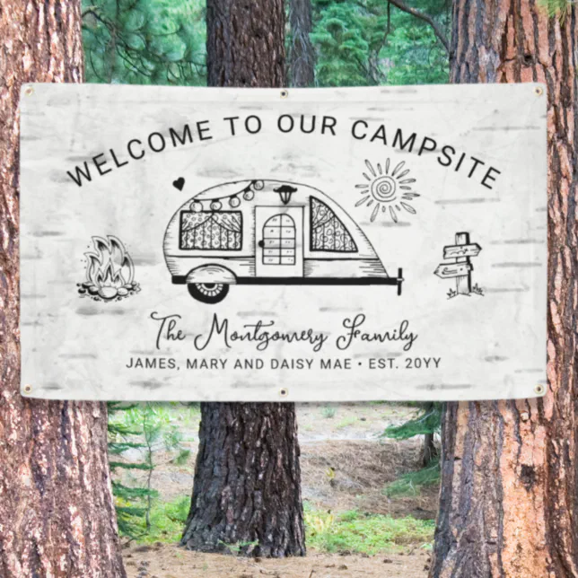 Personalized Rustic Camping Welcome Banner | Zazzle