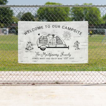 Personalized Rustic Camping Welcome Banner | Zazzle