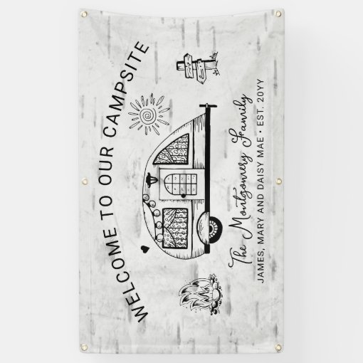 Personalized Rustic Camping Welcome Banner | Zazzle