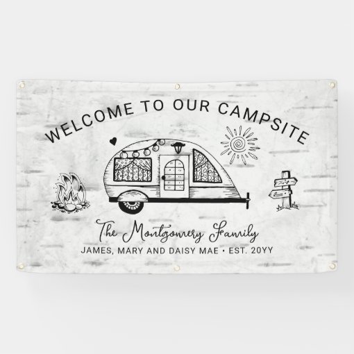 Personalized Rustic Camping Welcome Banner | Zazzle