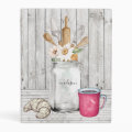 Personalized Rustic Floral Mason Jar Wood Recipe Mini Binder | Zazzle