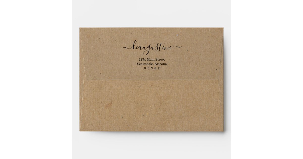 Personalized Rustic Kraft Paper Background Envelope | Zazzle