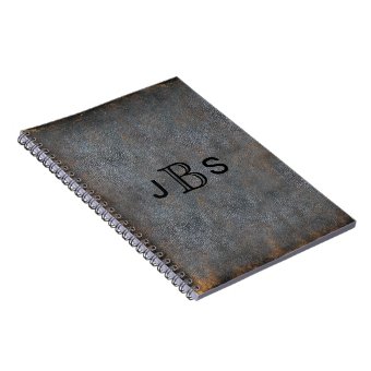 Personalized Rustic Leather | Monogrammed Initials Notebook | Zazzle