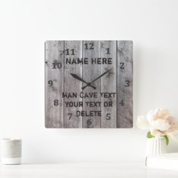 Personalized Rustic Man Cave Clocks for Him | Zazzle