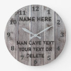 Personalized Rustic Man Cave Clocks for Him | Zazzle