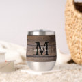Personalized Rustic Monogram Script Name Thermal Wine Tumbler | Zazzle