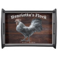 Personalized Rustic Rooster Farmhouse Style Serving Tray | Zazzle