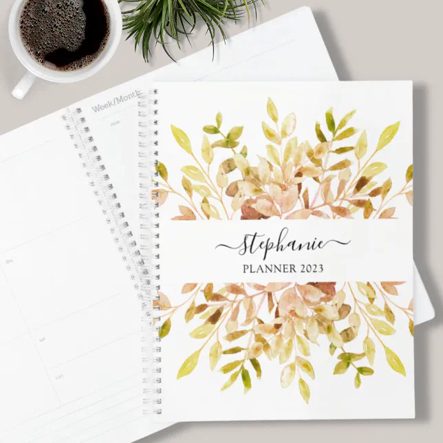 Personalized Rustic Watercolor Planner | Zazzle