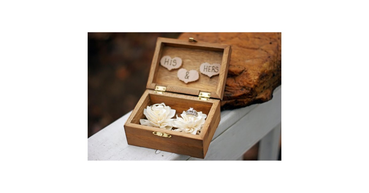 Personalized Rustic Wedding Ring Bearer Box | Zazzle
