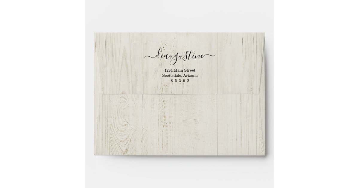 Personalized Rustic Wood Background Envelope | Zazzle