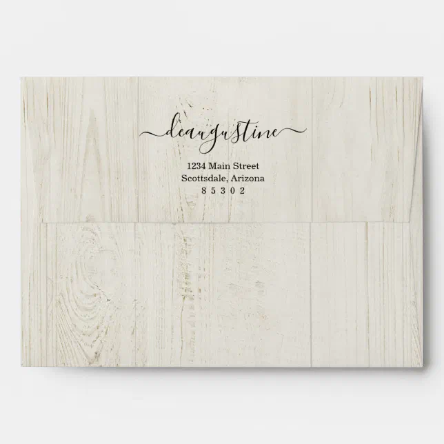Personalized Rustic Wood Background Envelope | Zazzle