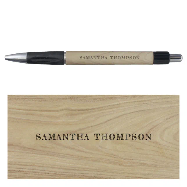 Personalized Rustic Wood Engraved Look Pen | Zazzle