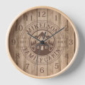 Personalized Rustic Wood Family Cabin Clock | Zazzle
