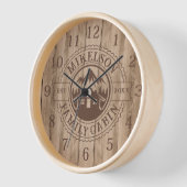 Personalized Rustic Wood Family Cabin Clock | Zazzle