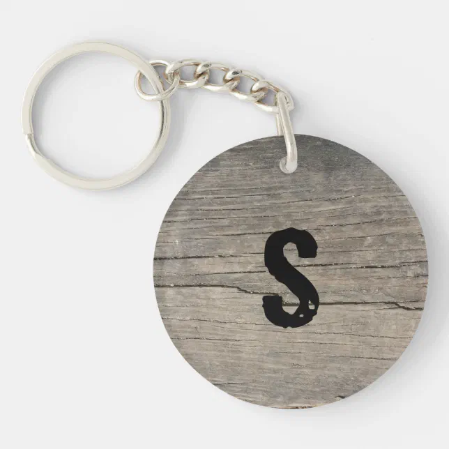 Personalized Rustic Wood Keychain | Zazzle