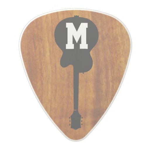 Personalized Rustic Wood Monogram Polycarbonate Guitar Pick | Zazzle
