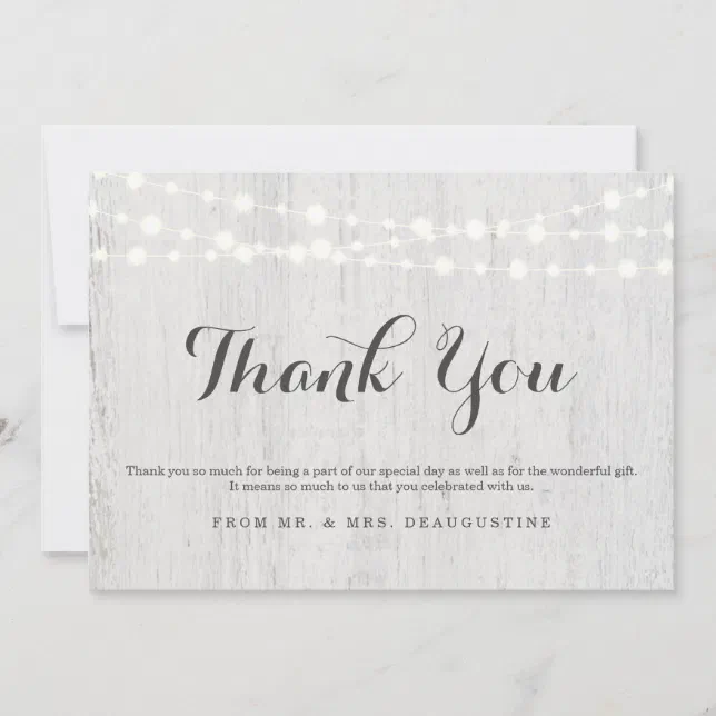 Personalized Rustic Wood Thank You | Zazzle