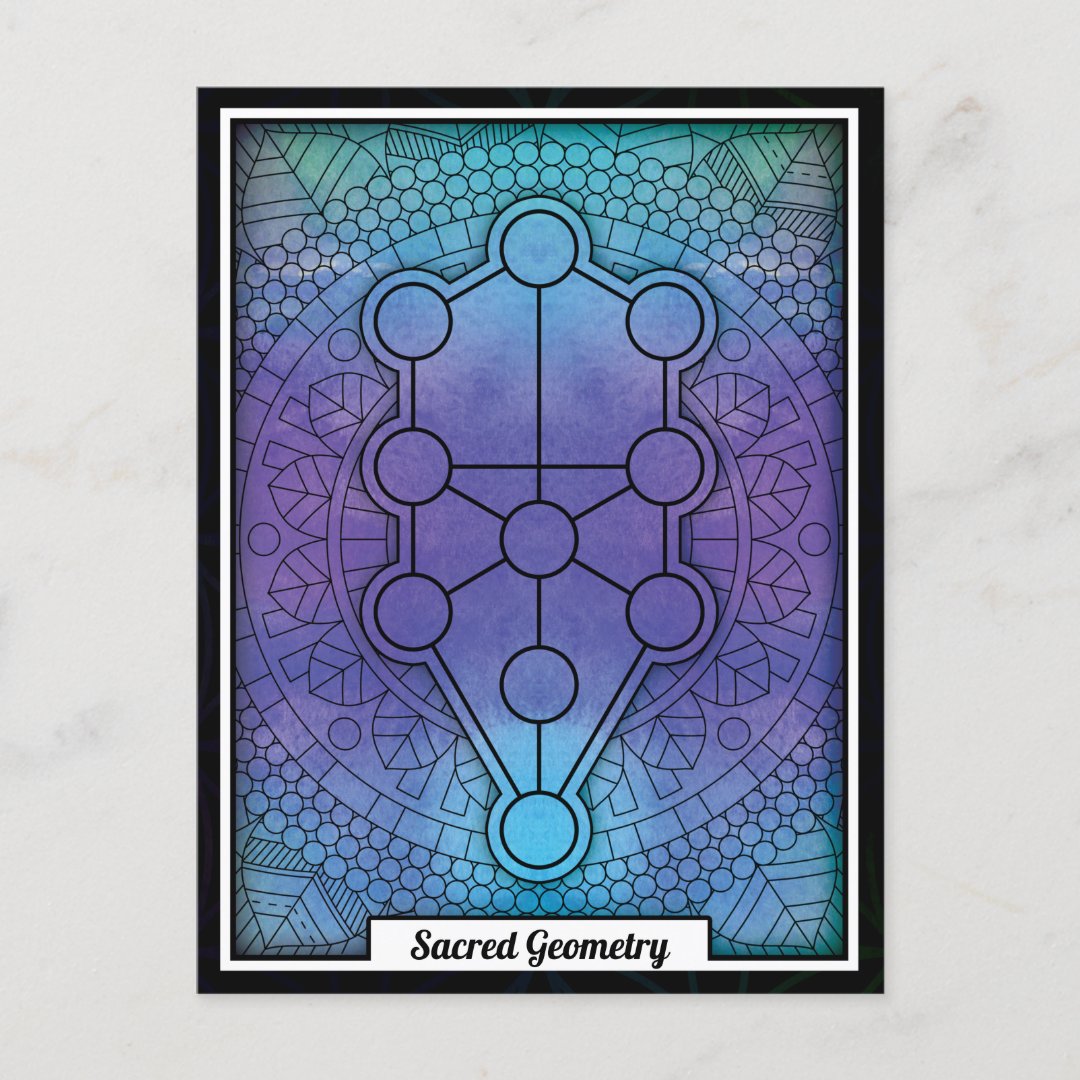 Personalized Sacred Geometry Tree of Life Postcard | Zazzle