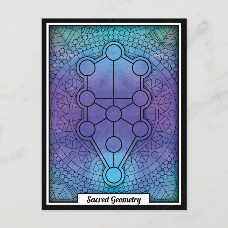 Personalized Sacred Geometry Tree of Life Postcard | Zazzle