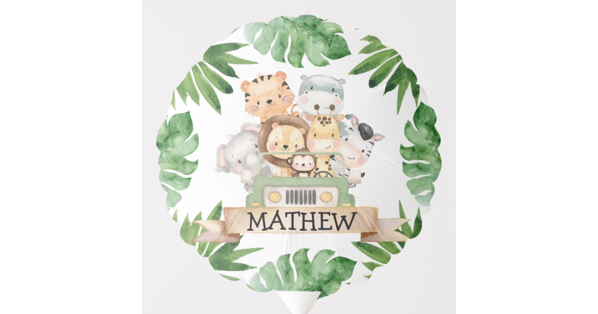 Personalized Safari Wild One Birthday Balloon | Zazzle