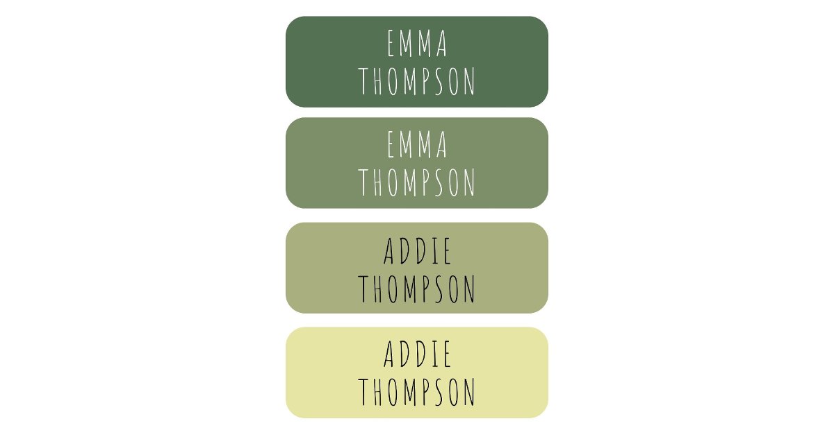 Personalized Sage Green Back To School Clothing Kids' Labels | Zazzle
