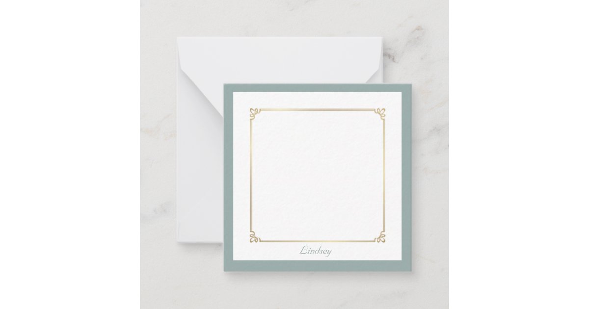 Personalized Sage Note Card | Zazzle