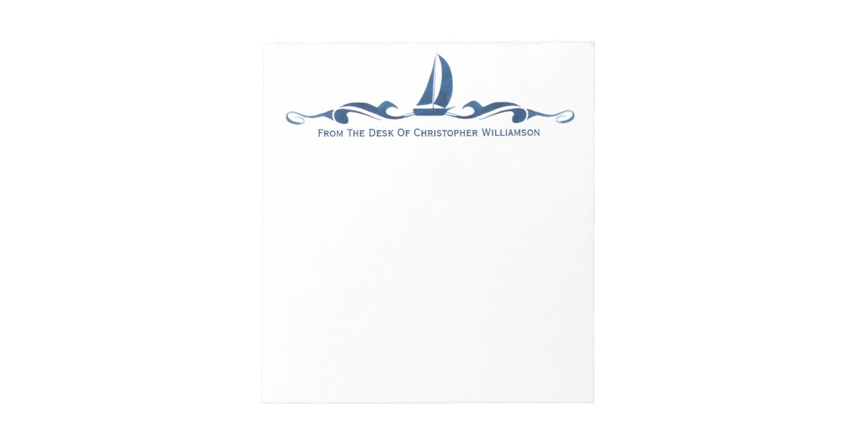 Personalized Sailing Ship Nautical Monogrammed Notepad | Zazzle