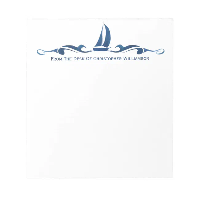 Personalized Sailing Ship Nautical Monogrammed Notepad | Zazzle