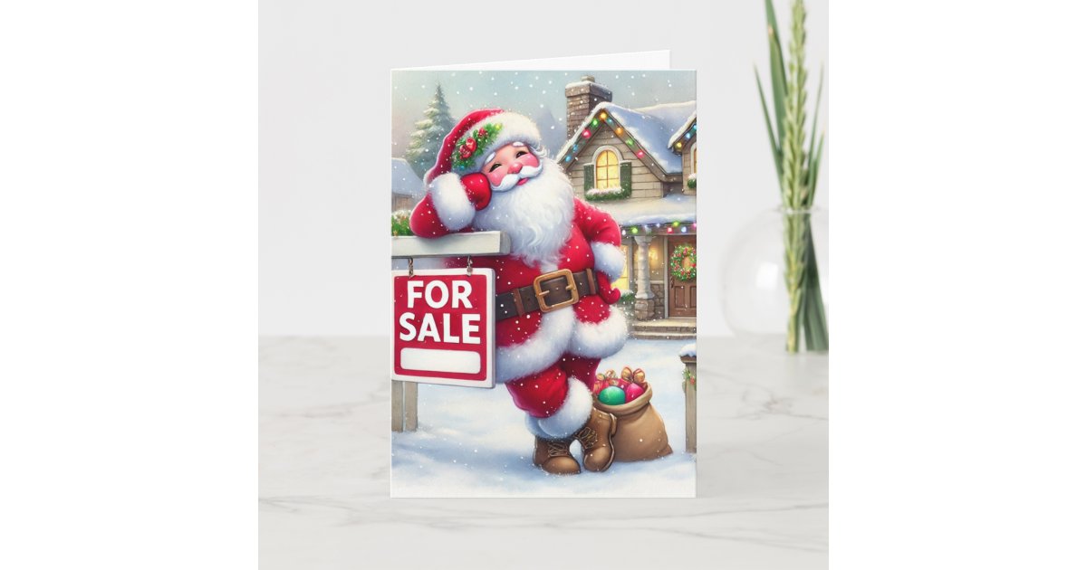 Personalized Santa as a Real Estate Agent Holiday Card | Zazzle