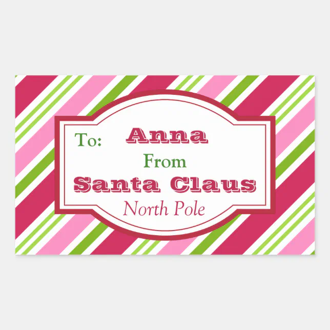 Personalized Santa Christmas Candy Gift Stickers | Zazzle