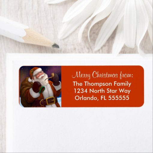 Personalized Santa Christmas Return Address Labels | Zazzle