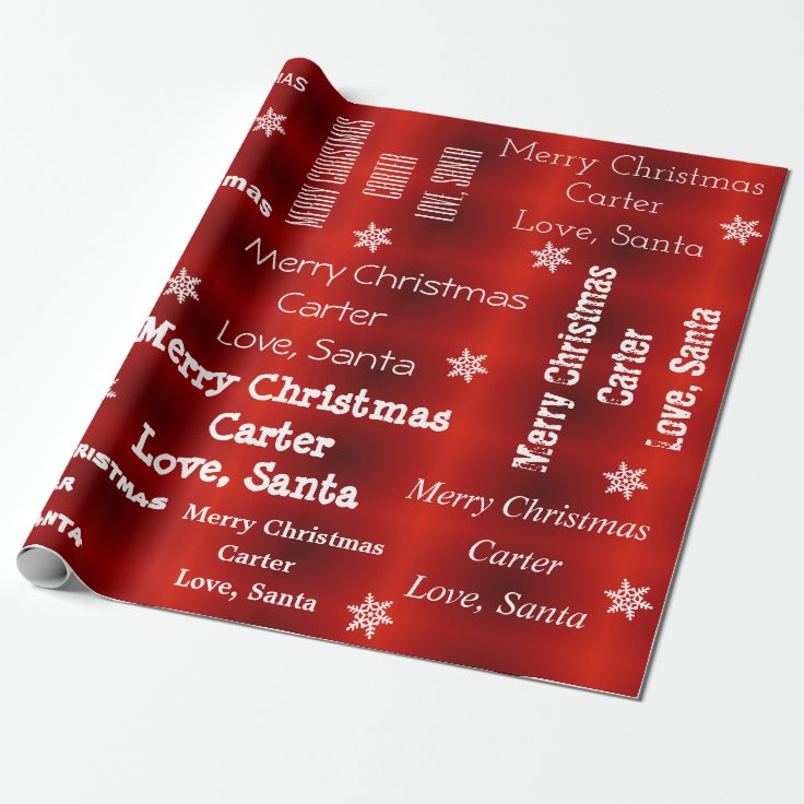 Personalized Santa Christmas Wrapping Paper | Zazzle