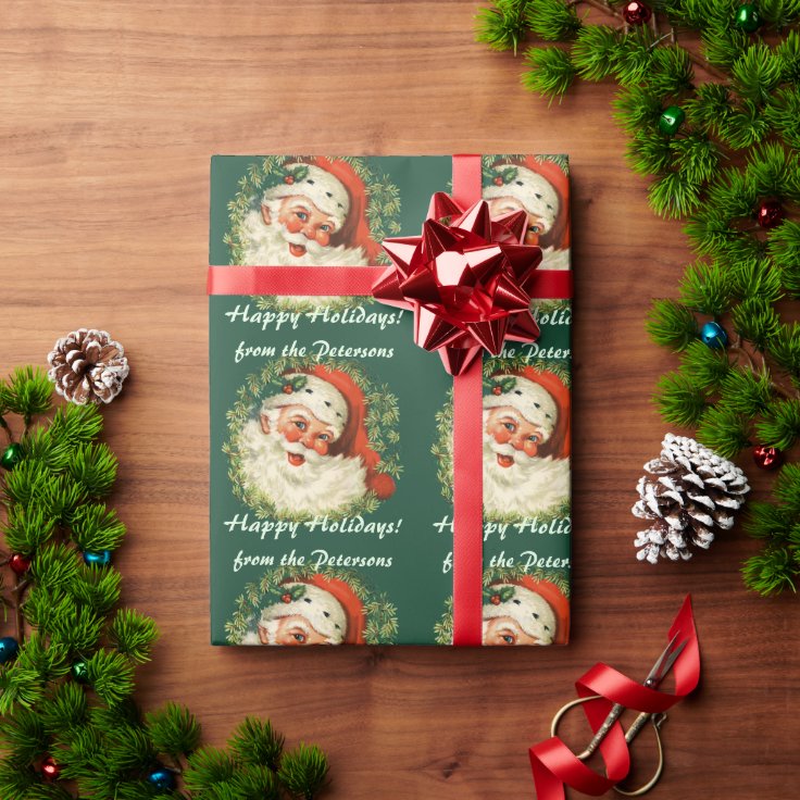 Personalized Santa Christmas Wrapping Paper | Zazzle