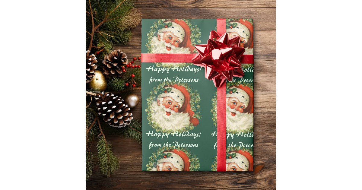 Personalized Santa Christmas Wrapping Paper | Zazzle
