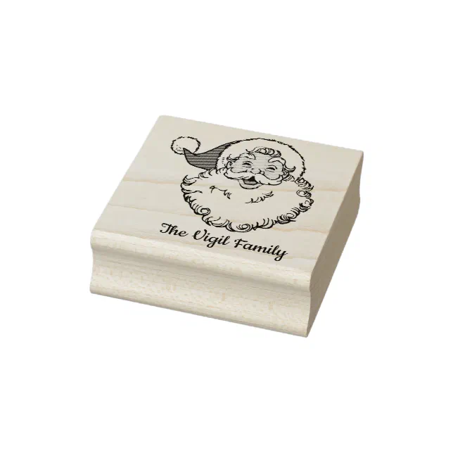 Personalized Santa Clause Wood Art Stamp | Zazzle