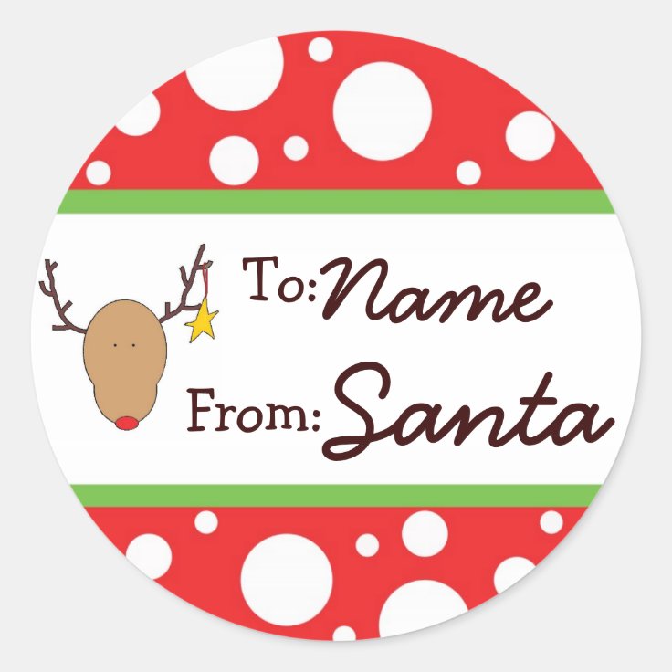 Personalized Santa Gift Sticker | Zazzle