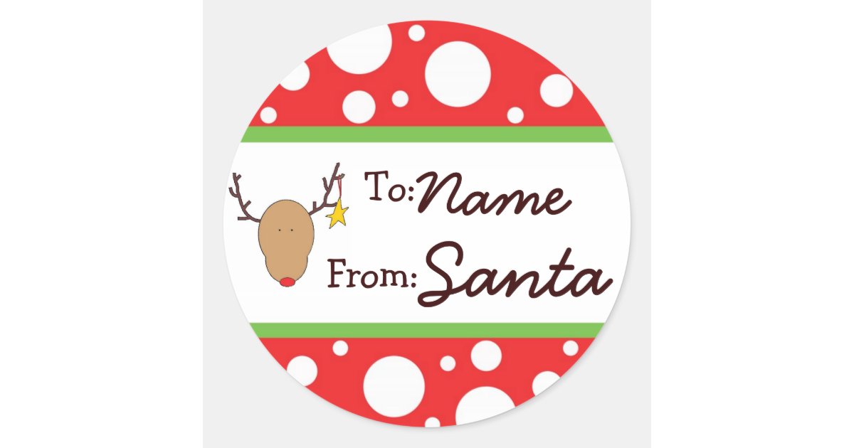 Personalized Santa Gift Sticker | Zazzle
