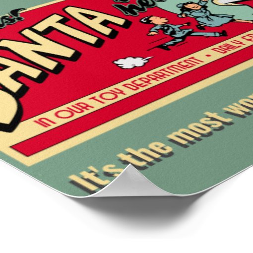 Personalized Santa is Here Christmas Poster | Zazzle