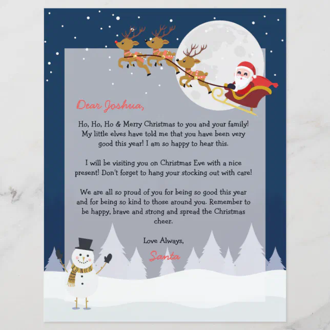 Personalized Santa Letter From North Pole | Zazzle