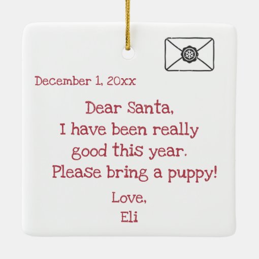 Personalized Santa Letter Ornament | Zazzle