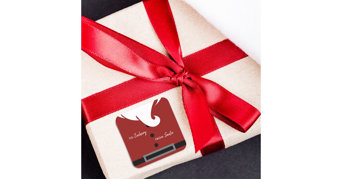 Personalized Santa Square Sticker | Zazzle