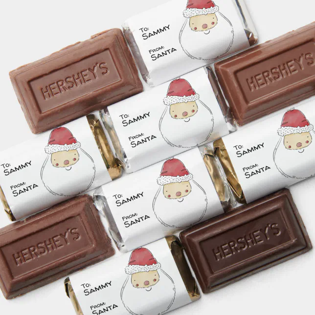 Personalized Santa Stocking Stuffer Candy Hershey's Miniatures | Zazzle