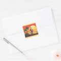 Personalized Santa Surfing Retro Beach Christmas Square Sticker | Zazzle