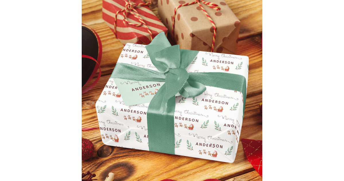 Personalized Santa Wrapping Paper | Zazzle