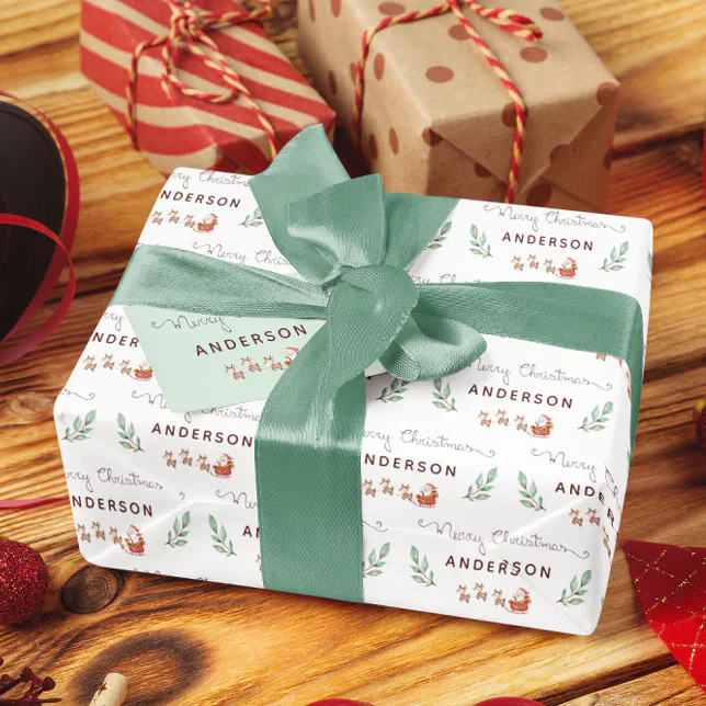 Personalized Santa Wrapping Paper | Zazzle
