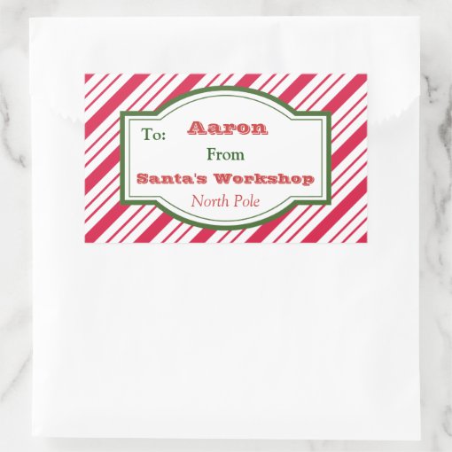 Personalized Santa's Workshop Gift Tag Stickers | Zazzle