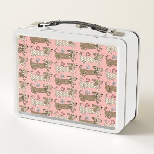 Personalized Sausage Dog Dachshund Metal Lunch Box | Zazzle
